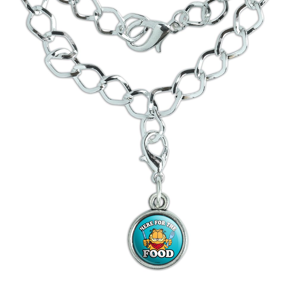 Garfield Here for the Food Silver Plated Bracelet with Antiqued Charm ...