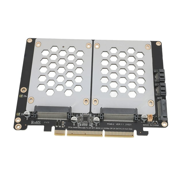 U.2 Dual Disk Adapter Card, U.2 NVME Hard Drive To PCIE4.0 Split Card ...