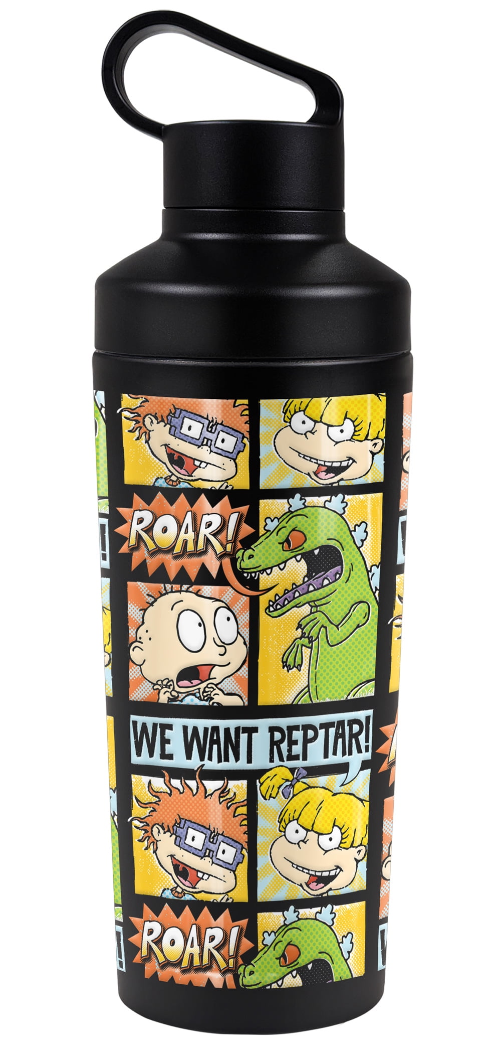 Rugrats Official We Want Reptar Panels 18 oz Insulated Water Bottle ...