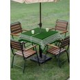 54x54 Square Tablecloth, Green Greek Key Outdoor Tablecloth with ...