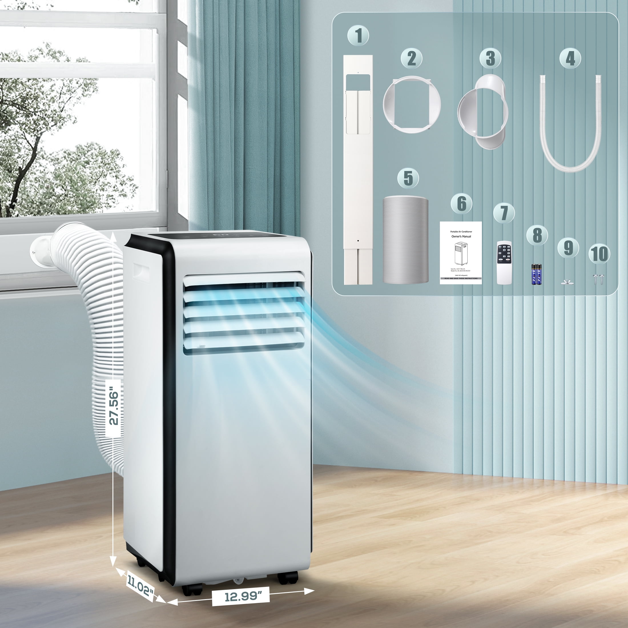 Auseo 5000 Btu 8000 Btu Ashrae Portable Air Conditioner 3 In 1 Air