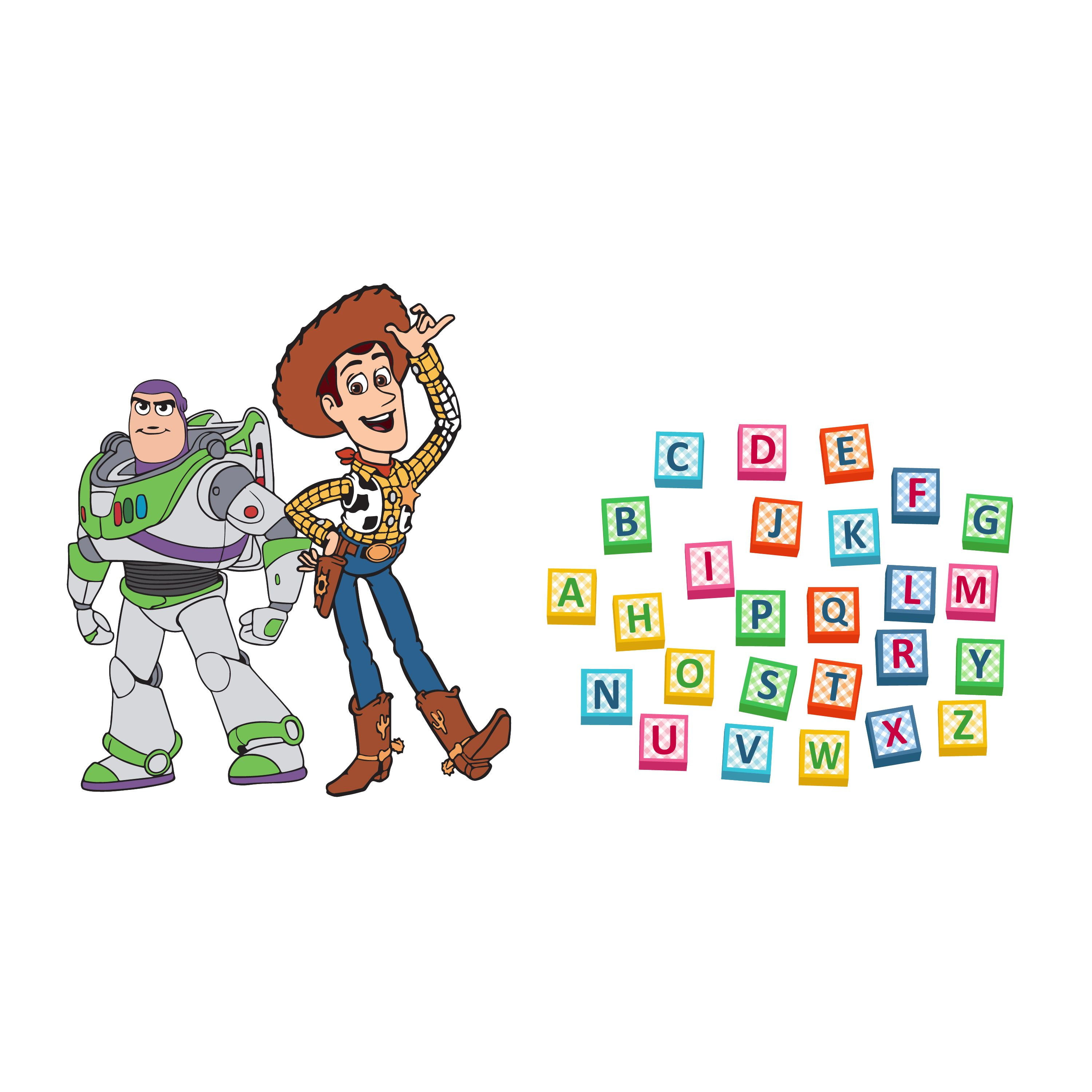 DAYCARE - Multicolored Alphabet Letters Decoration Cowboy & Space ...