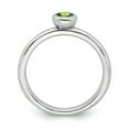 Sterling Silver Low 4mm Round Peridot Ring - Walmart.com