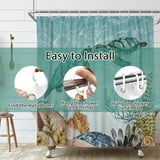 SUNOLIFE Sea Turtle Waterproof Shower Curtain Ocean Beach Bathroom ...