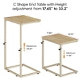 C Shaped End Table Natural (1 Pack) Ordinary For Small Spaces Living ...