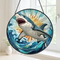 Shark Stained Glass Style Window Suncatcher, Ocean Inspired Marine ...
