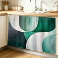 Abstract Stitching Cabinet Curtains Green White Curve Gradient Sink ...