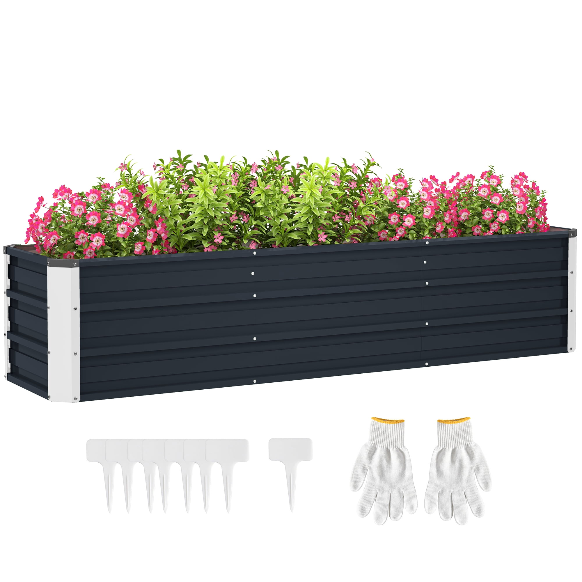 Click here for Outsunny 6 X 1.5 X 1.3 Galvanized Raised Garden Be... prices
