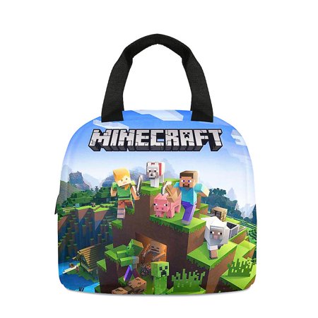Minecraft Cartoon Lunch Box For Boys, Girls, Portable Insulated Lunch ...