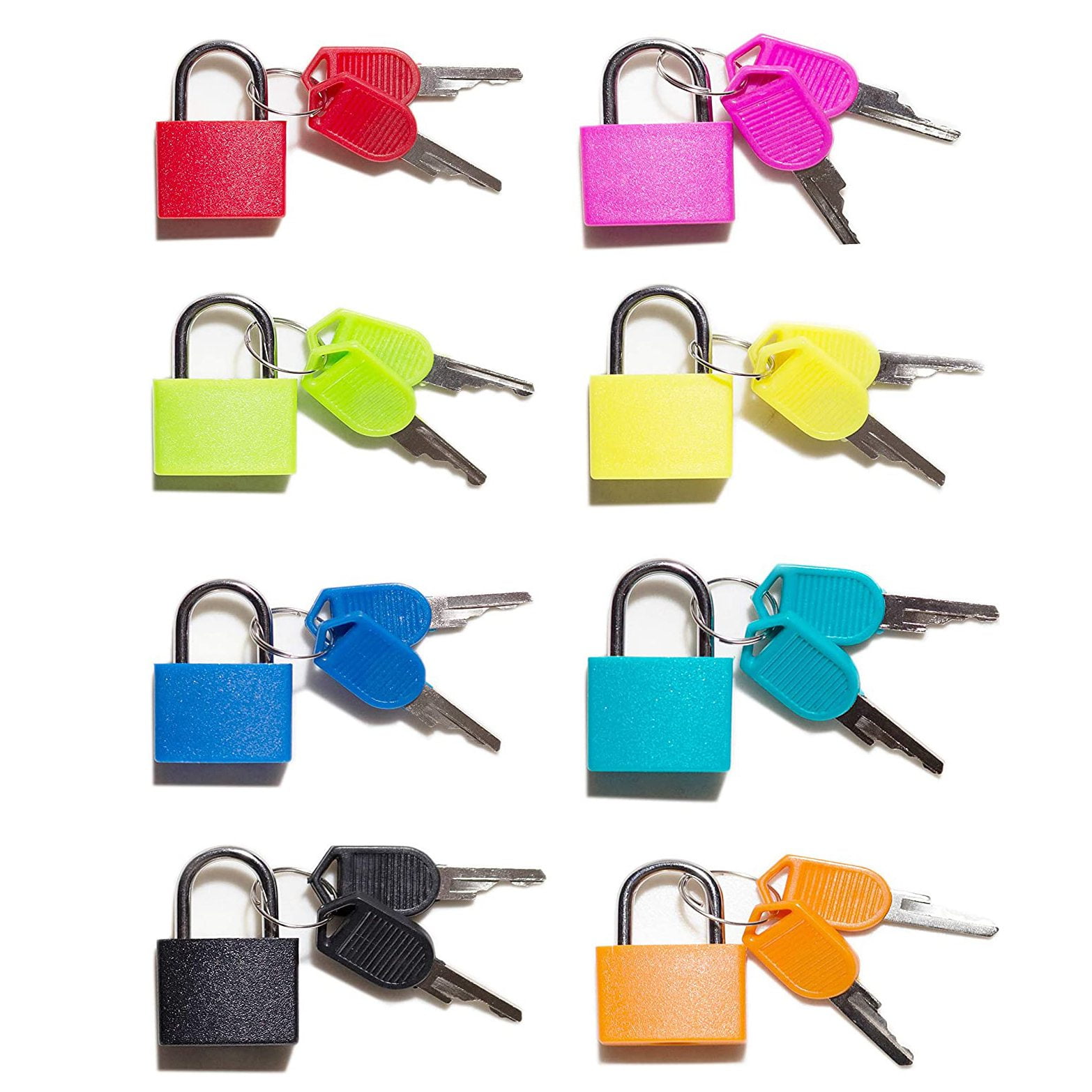 8 Pack Locks Small Padlock with Key Luggage Gym Locker Lock Mini ...