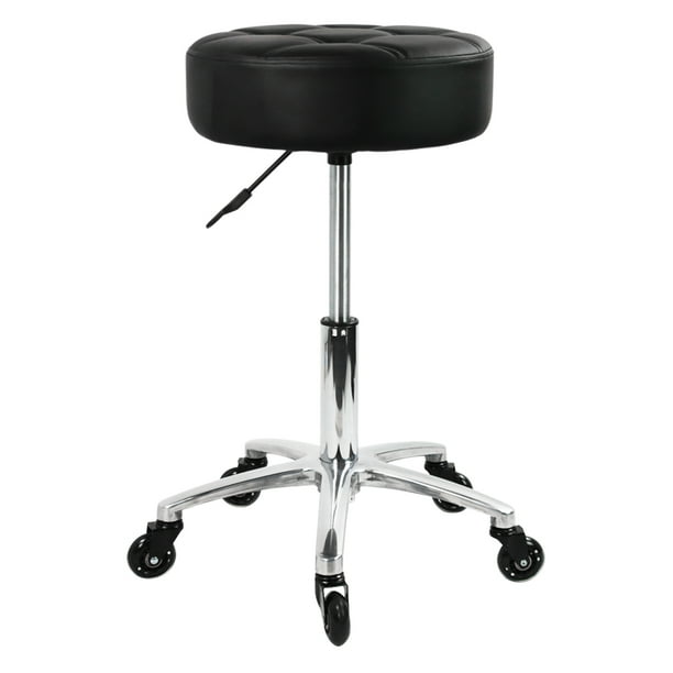 WKWKER Heavy Duty Rolling Stool with Wheels Hydraulic Swivel Adjustable ...