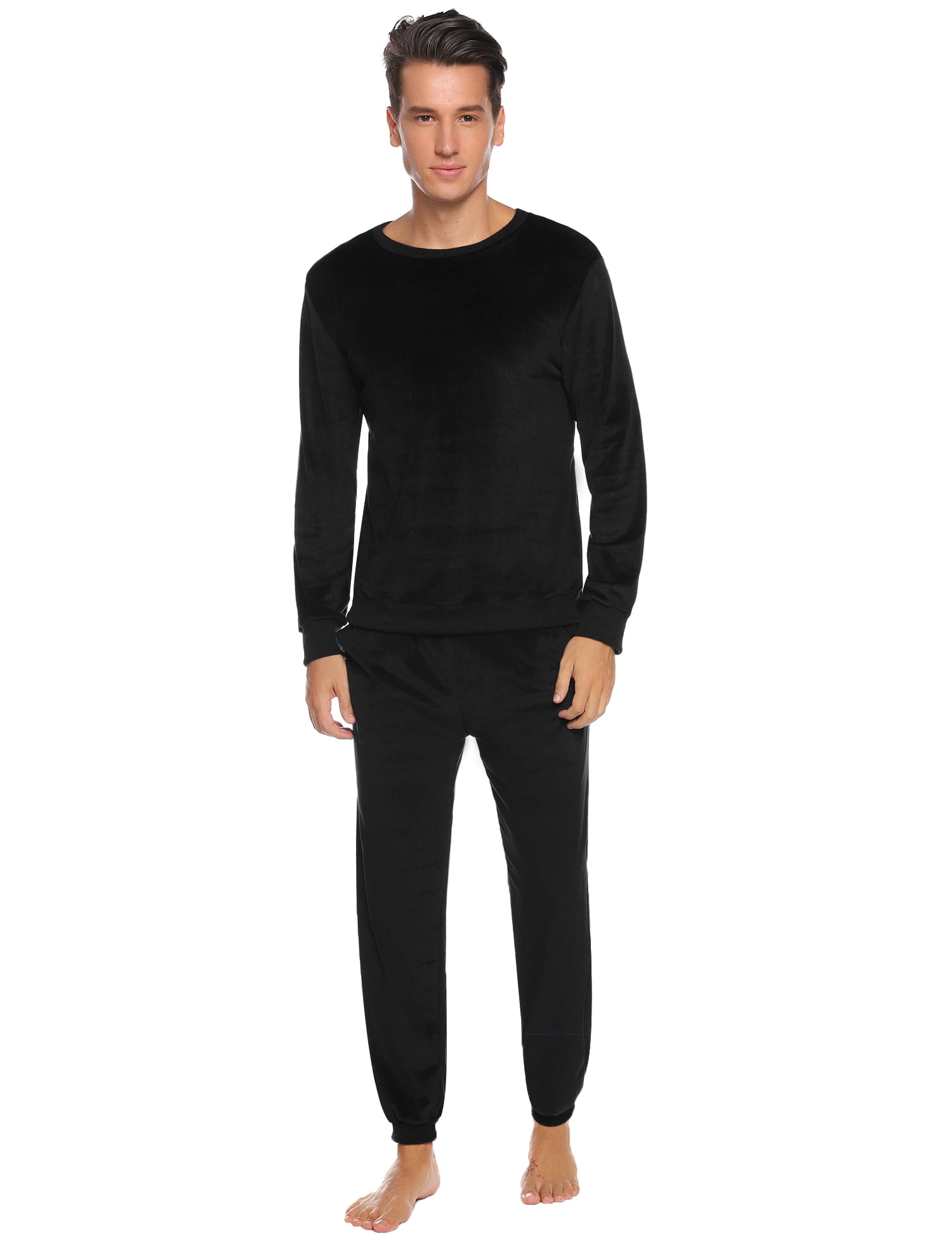 Uniexcosm Men Velvet Pajamas Sets for Couples Matching PJs Velour Long ...