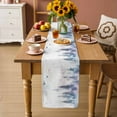Forest Mountain Table Runner, Nature Tree Scenery Sky Birds Washable ...