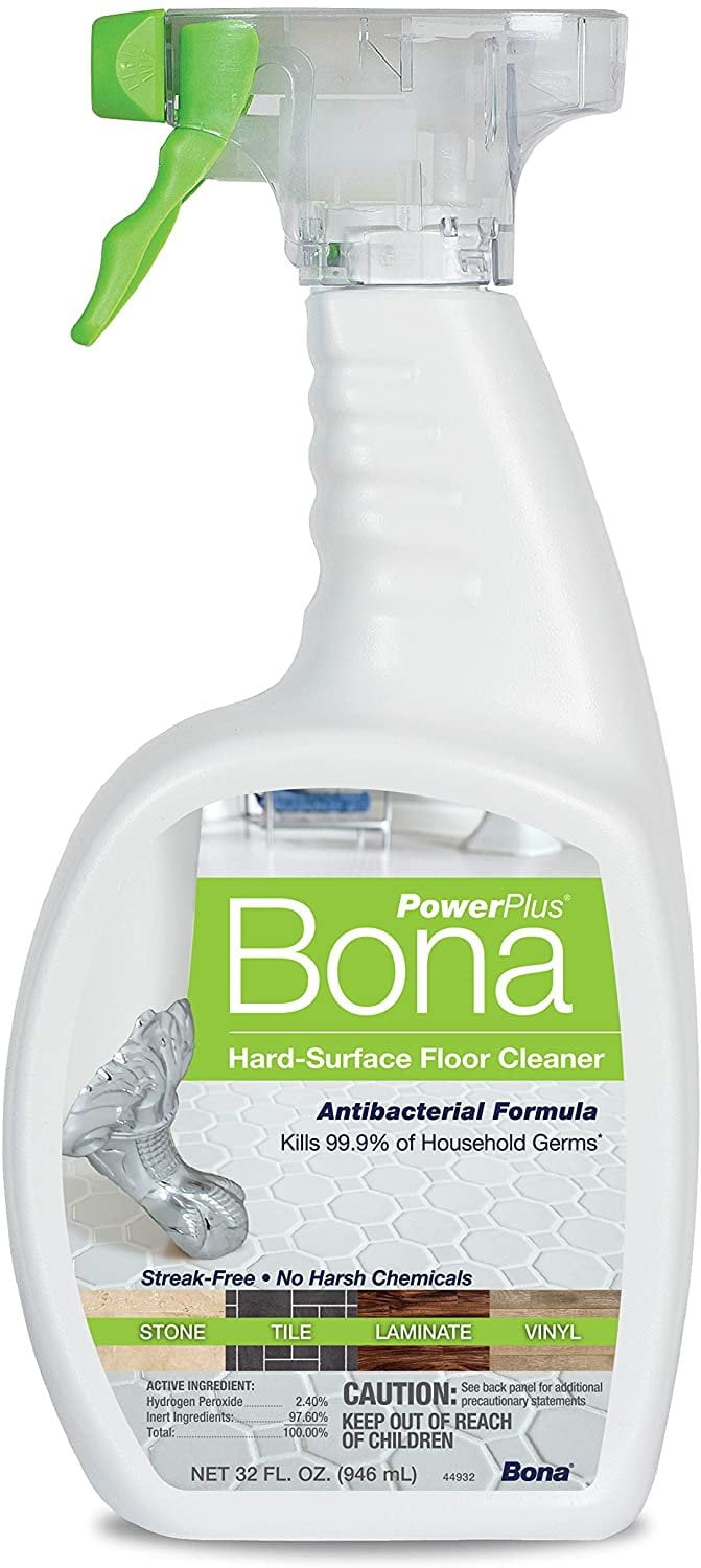 Bona Hard-Surface Floor Cleaner PowerPlus Antibacterial, Spray-32 Fl Oz ...
