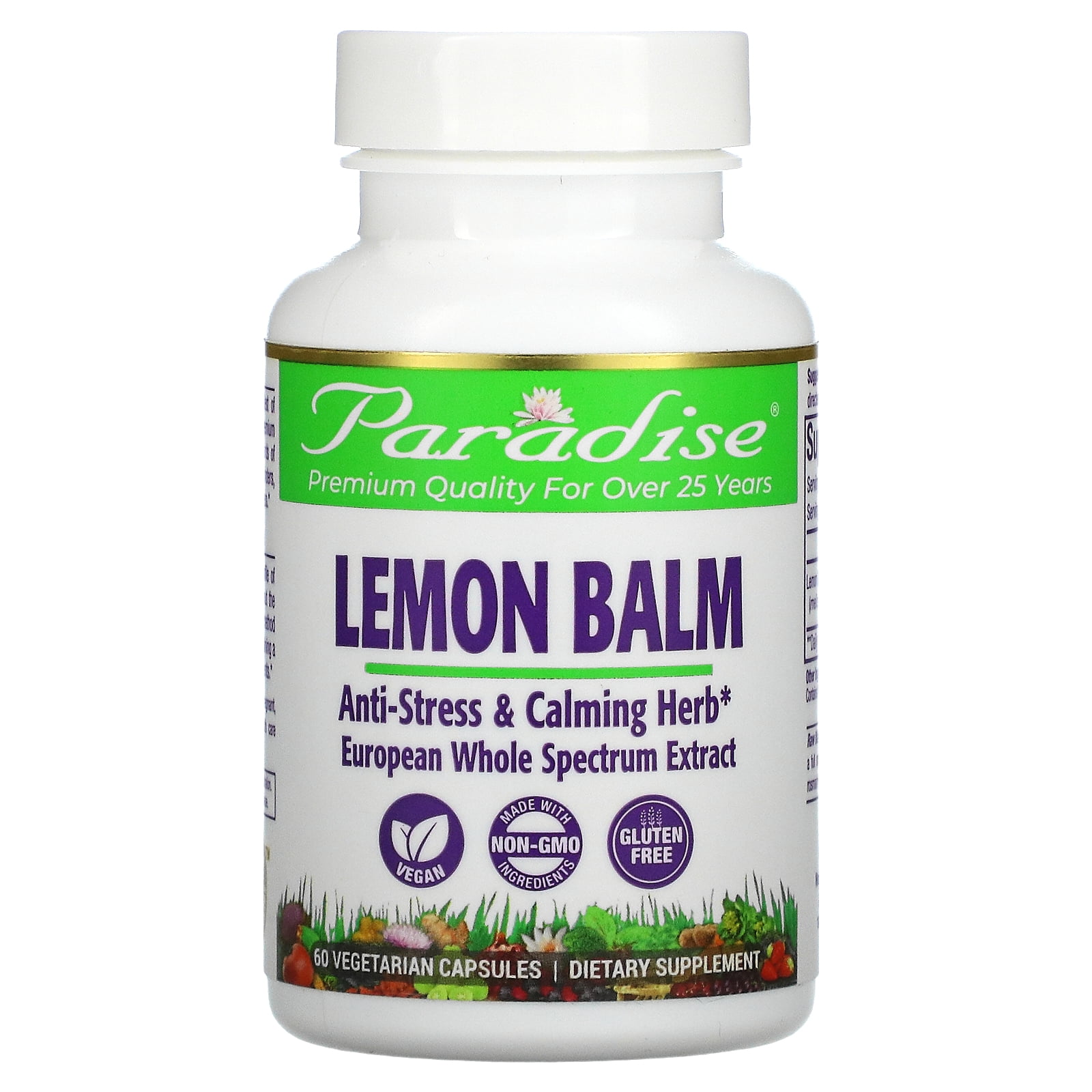 Lemon Balm, 60 Vegetarian Capsules, Paradise Herbs - Walmart.com