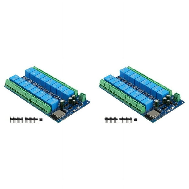 2X Módulo de Relé de 16 Canales Fuente de Alimentación DC5-12V Placa de ...