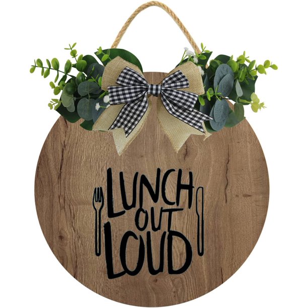 Eveokoki 12" Closed For Lunch Sign, Out To Lunch Wood Door Sign For ...