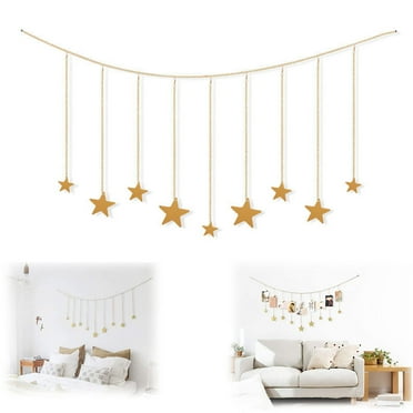 Picture Frames Collage Wall Decor Wooden String Ropes Hanging Photo ...