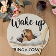 Cartoon Groundhog Round Placemats Set of 8 Wake Up Spring Is Coming ...