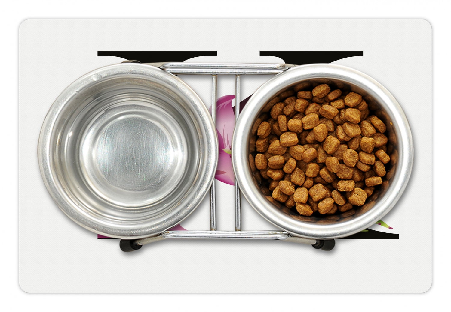 Letter K Pet Mat for Food and Water, Blooming Kaffir Lily with Vibrant ...