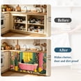 Black Cat Cabinet Curtains for Kitchen 10"W x 11"L, Pink Bathtub Green ...