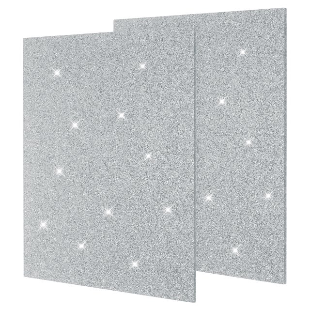 2 Pcs Glitter Acrylic Sheets 1/8" Thick Plastic Sheets 8x8 Inch, Silver ...