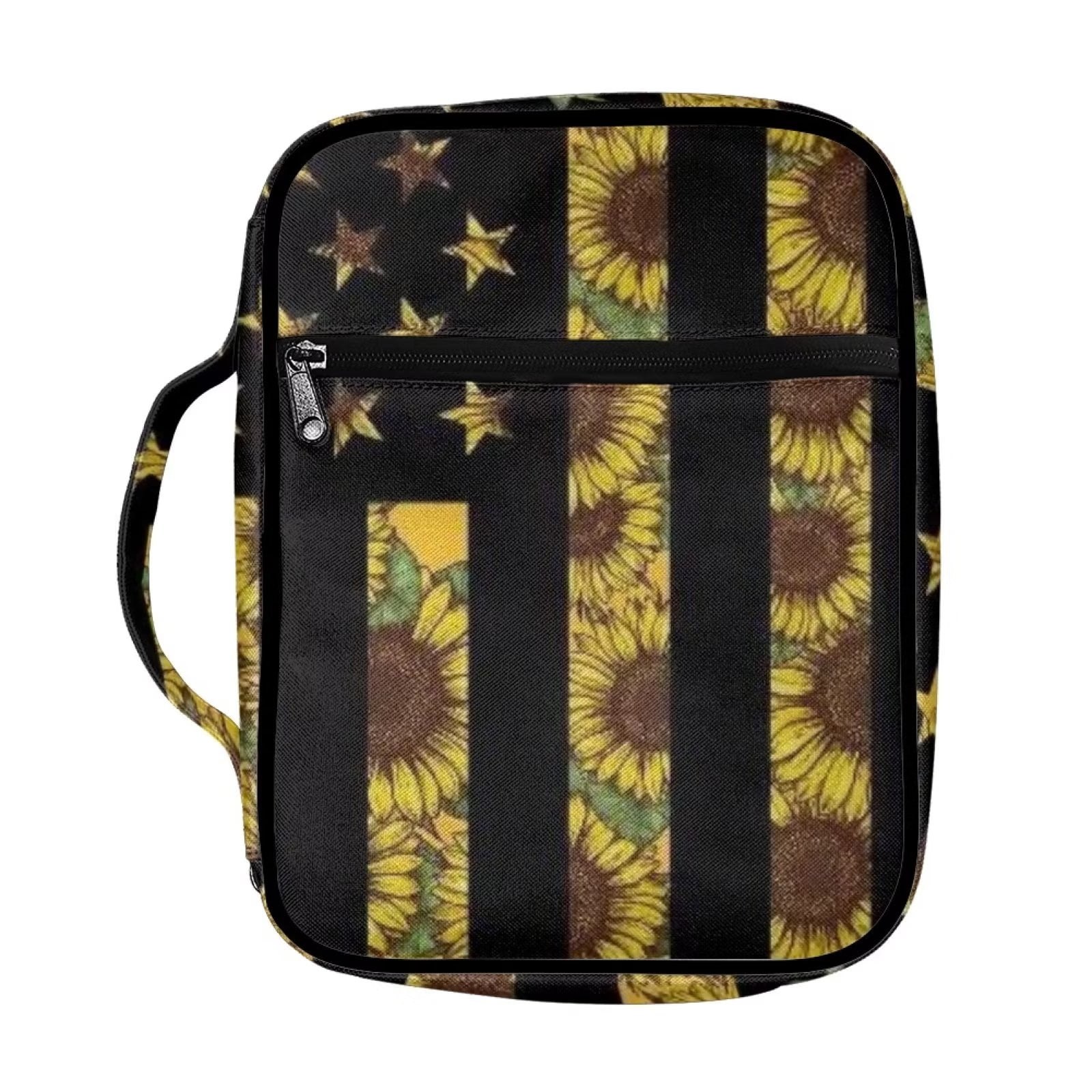 Diaonm American Flag Sunflower Bible Cover Case Book Bag Carrying Case ...