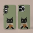 Black Cat Coffee Tough Case for Apple iPhone, Dual-Layer Polycarbonate ...