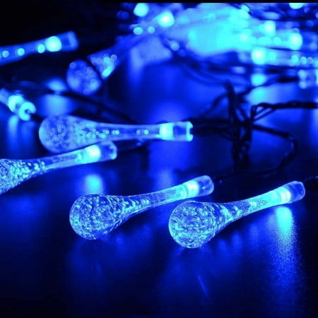 Solar Outdoor String Lights Waterproof Water Drop Fairy Lights for ...