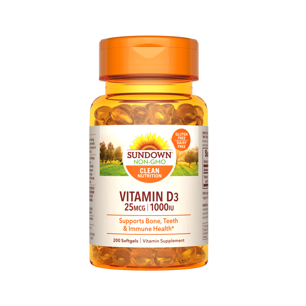 Sundown Naturals® Vitamin D3 25 mcg (1000 IU), 200 Softgels - Walmart ...