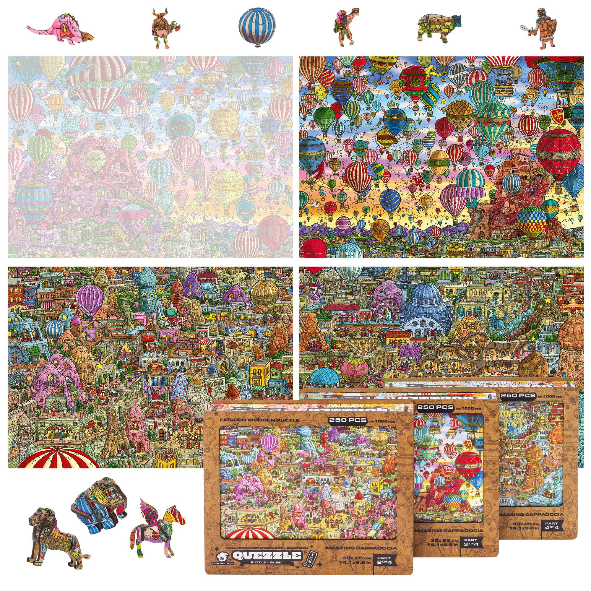UNIDRAGON + IC4 Design Quezzle Puzzle Board Game 750 Pieces Parts 2 3 ...