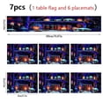 7 Piece Linen Table Runner and Placemats Set, Gothic Skull Candle ...