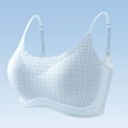Bosfbaoi Women's Seamless Wireless Gingham Print Bra, Adjustable Thin ...
