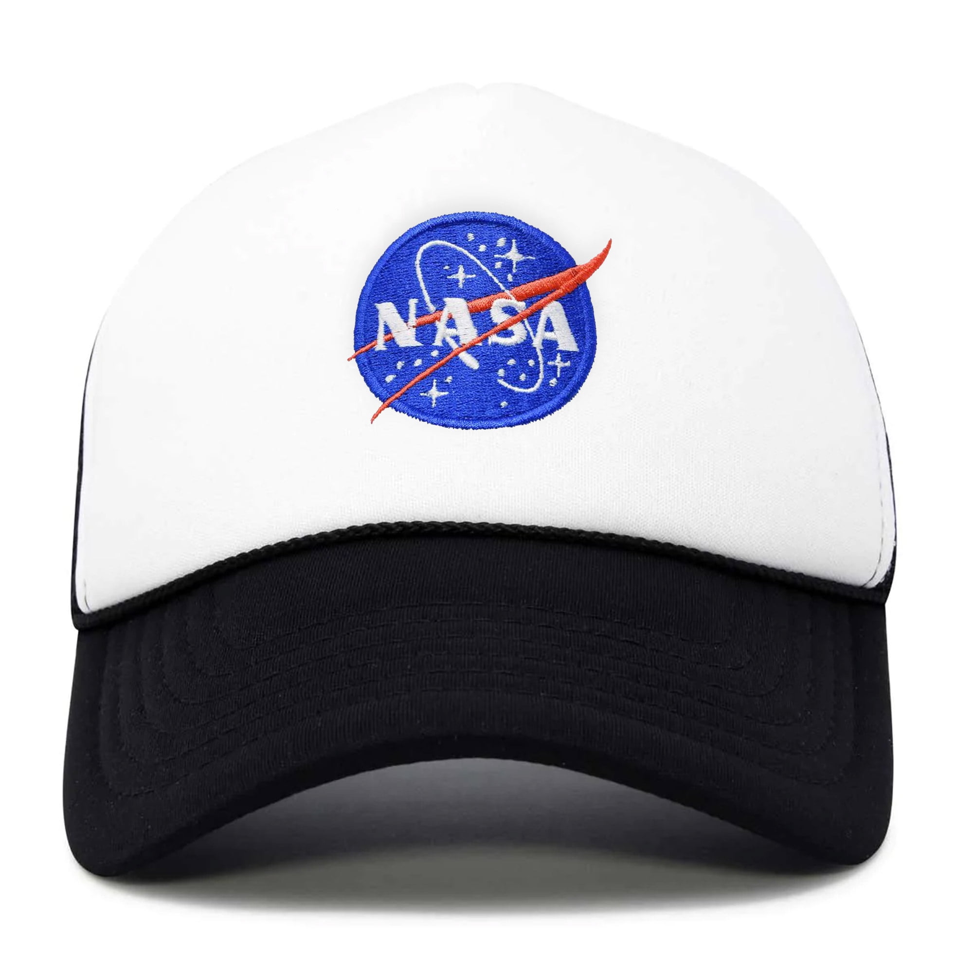 Dalix NASA Meatball Insignia Embroidered Trucker Hat in Black White ...
