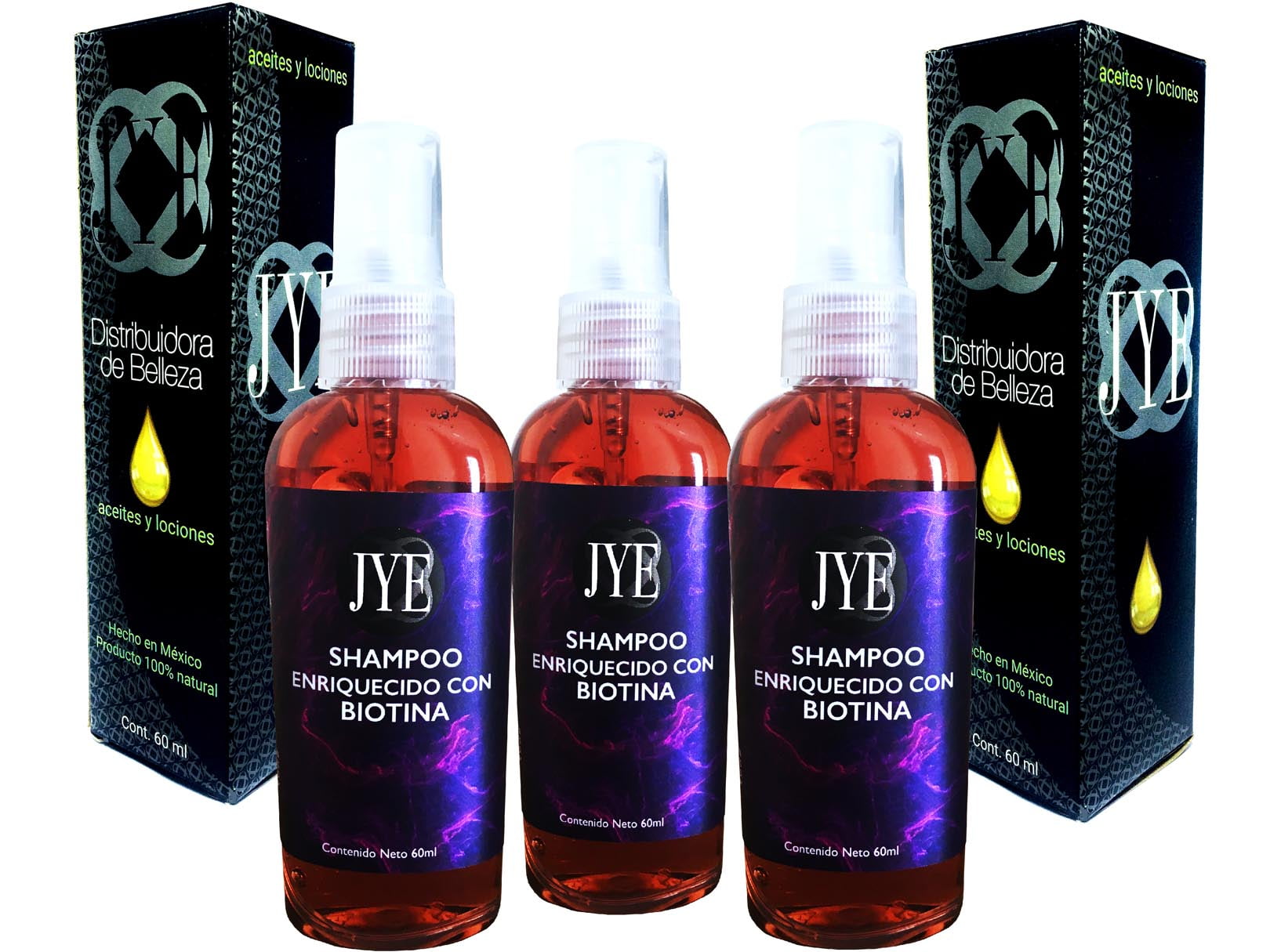 3 Botellas de Shampoo de Biotina JYE Natural | Bodega Aurrera en línea