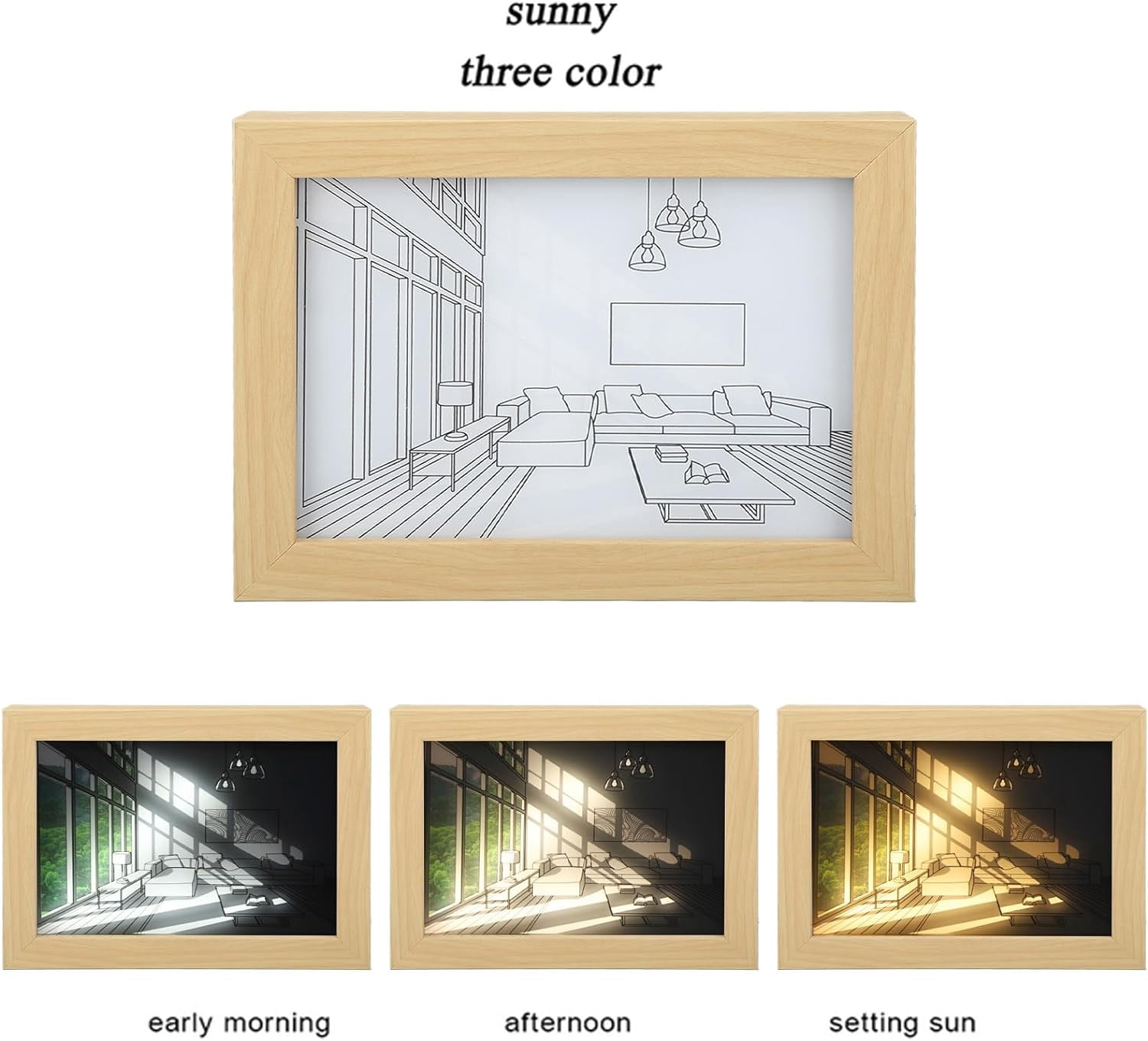 Pintura con luz LED, imagen iluminada, arte de pared LED, 3 modos de ...