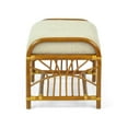 Wickerix Ottoman Footstool, Natural Rattan Wicker with Cream Cushion ...