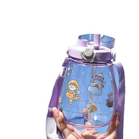 Large capacity plastic water cup good-looking double drink big belly cup creative gift children ...