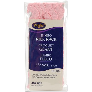 Wrights Polyester Rick Rack, White 1/2" X 15 Yds - Walmart.com