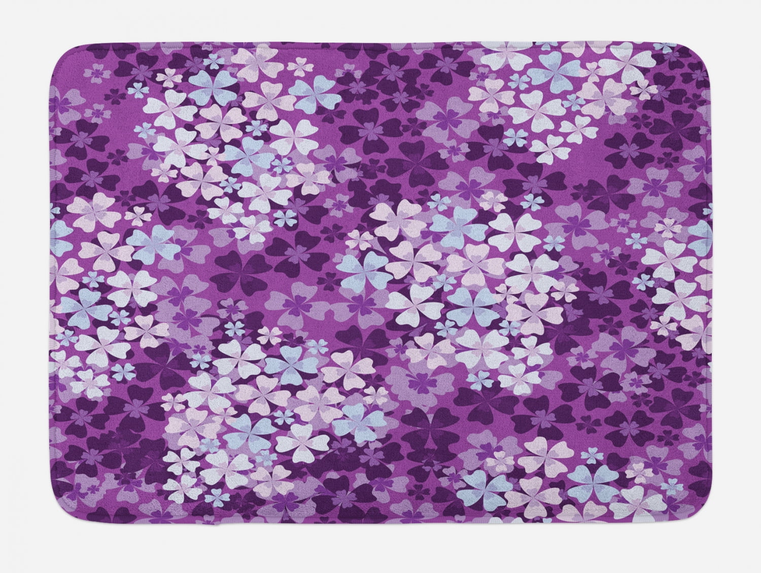 Flower Bath Mat, Lilacs Illustration Greenery Field Freshness Hydrangea ...