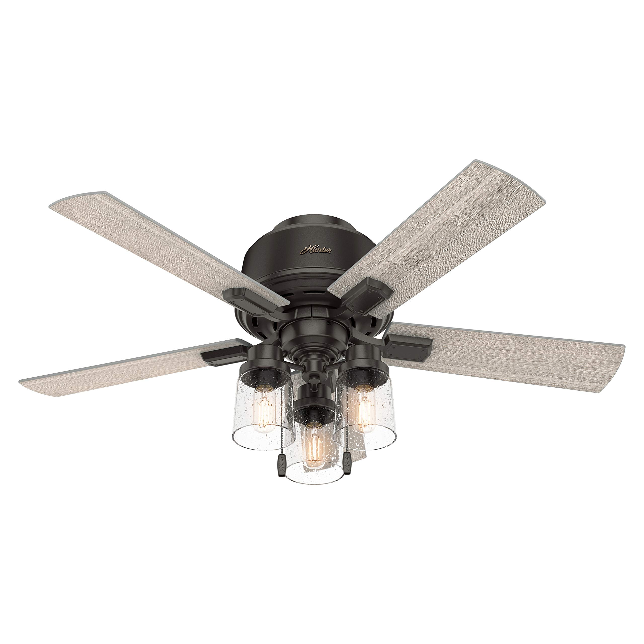 Restored Hunter Fan 44 inch Low Profile Noble Bronze Indoor Ceiling Fan ...