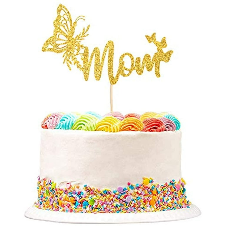 Glitter Cake Happy Birthday Mom