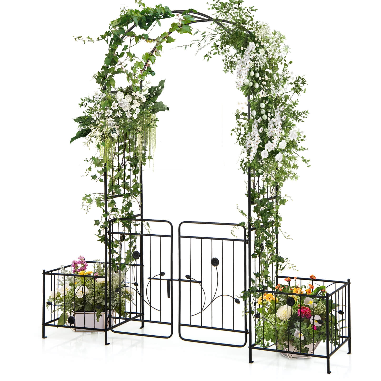 Click here for Costway 87 Garden Arbor Arched Lockable Gate Top A... prices