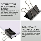 H&S Large Metal Jumbo Foldback Clips - Pack of 10 - Black Binder Clips ...