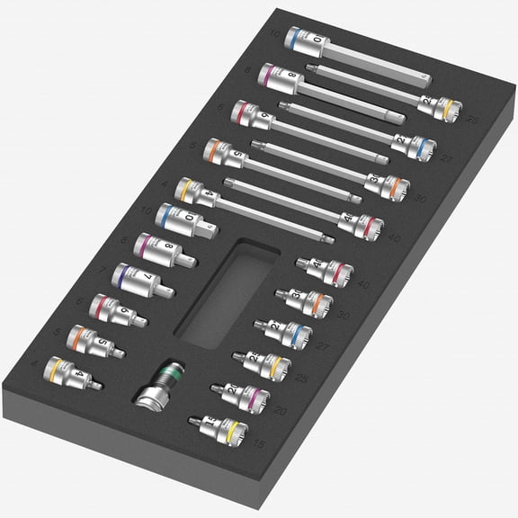 Wera 150114 Foam Insert 8010 B Zyklop Comfort Ratchet Set 1, 3/8" Drive ...