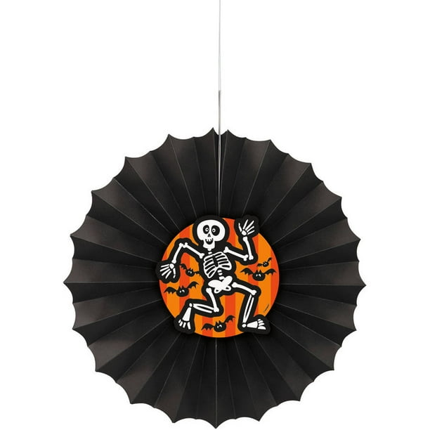 12" Scaredy Bat Skeleton Halloween Tissue Paper Decorative Fan ...