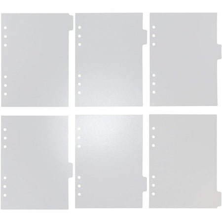 6 Holes Transparent PVC Binder Divider Pages with Tabs Clear Paper ...