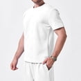 Bpyeka Men's Solid Crew Neck Short Sleeve T-Shirt, Casual Embossed ...