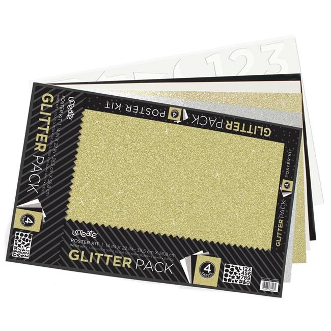 Pacon PACCAR38228 Glitter Poster Board Kit, 4 Assorted Color - Walmart.com