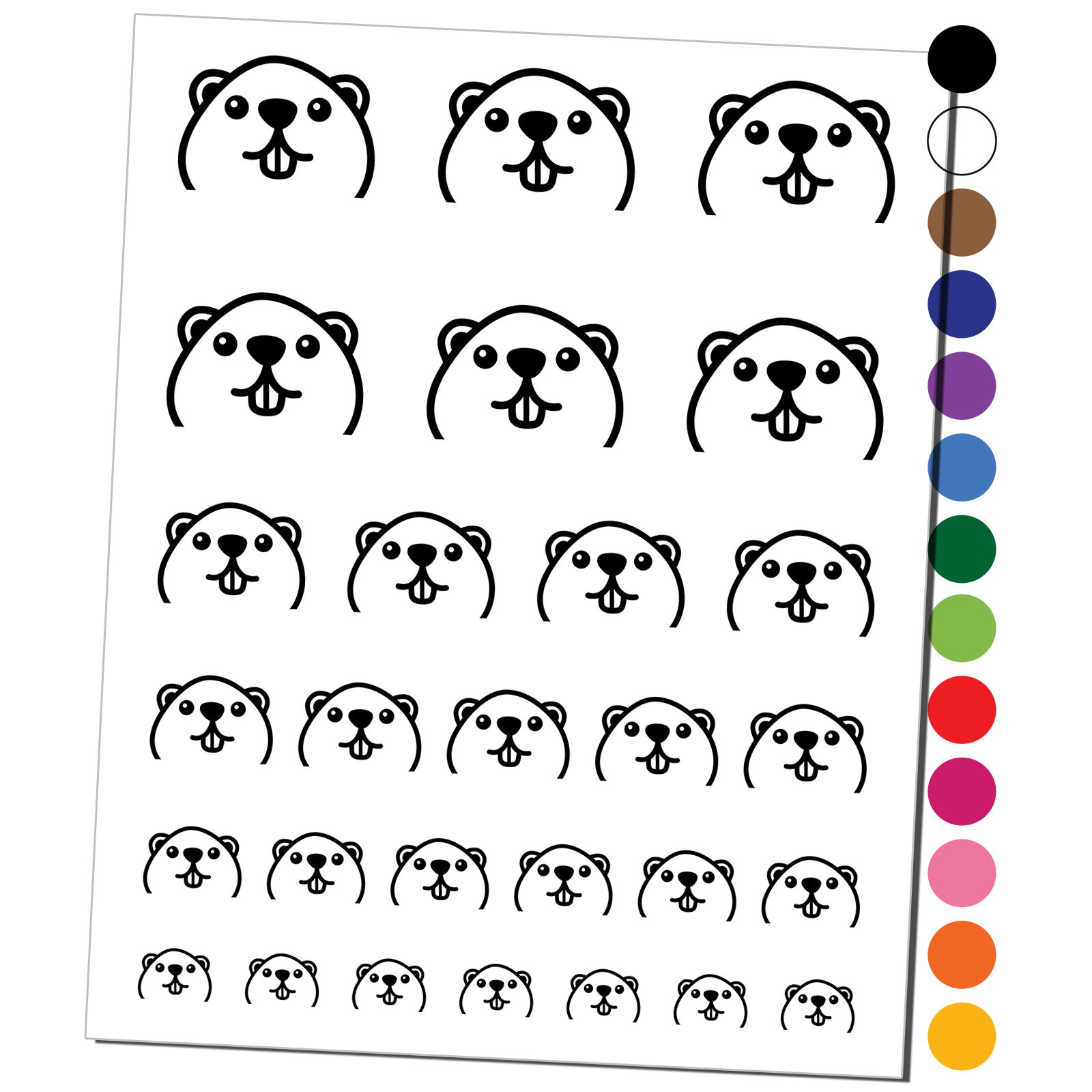 Peeking Beaver Water Resistant Temporary Tattoo Set Fake Body Art ...